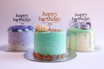 Mini Purple And Turquoise Buttercream Cakes